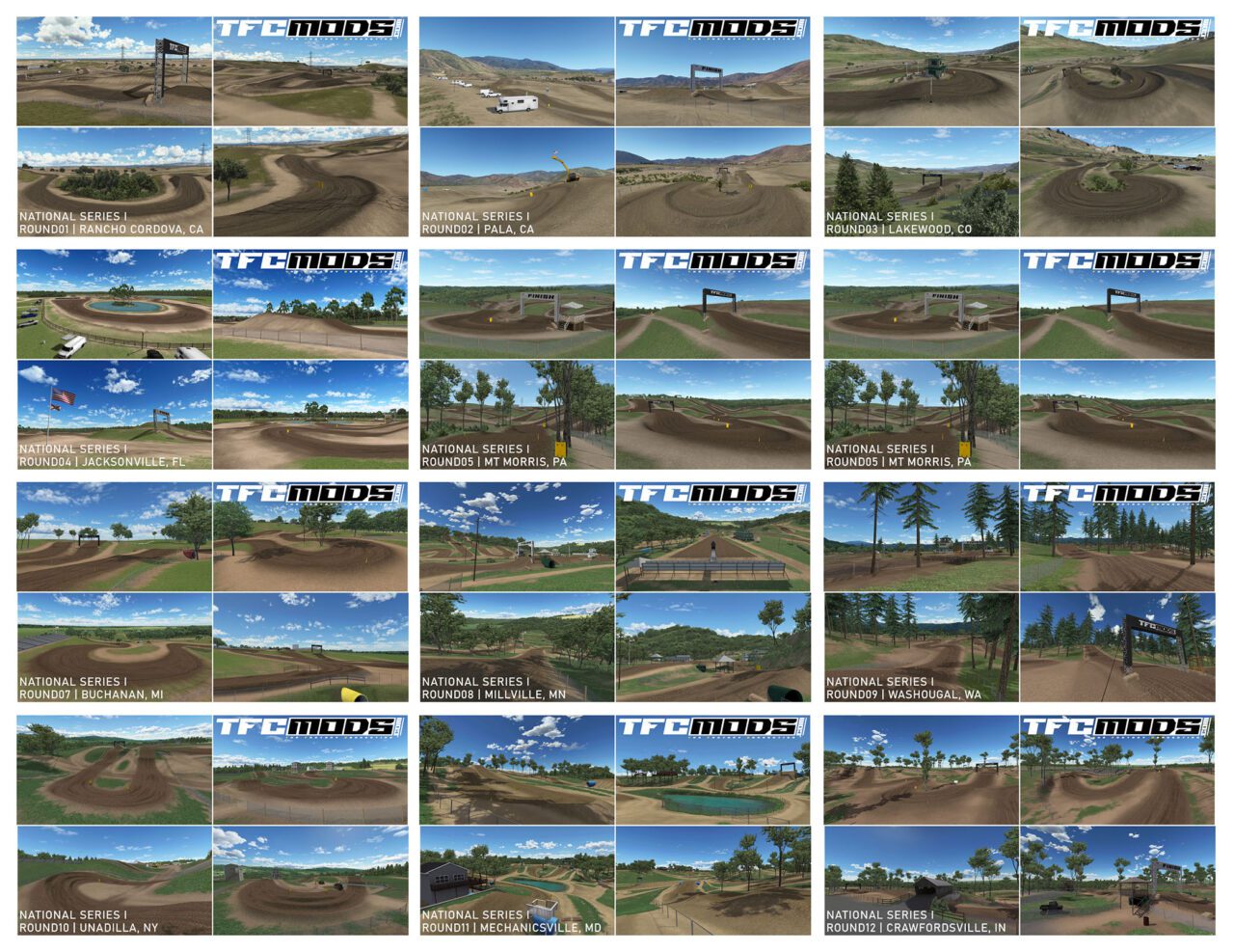 TFCMods National Series I - Bundle of 12 tracks - MX Bikes Shop