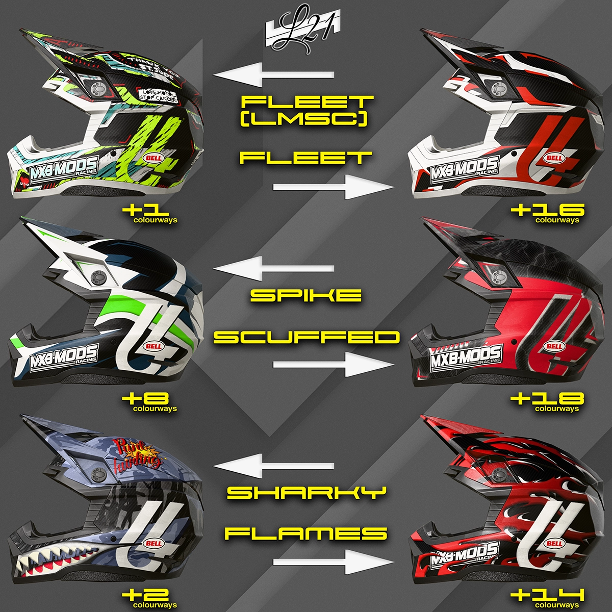 [PNT] MXB-Mods Racing B Helmet Pack - MX Bikes Shop